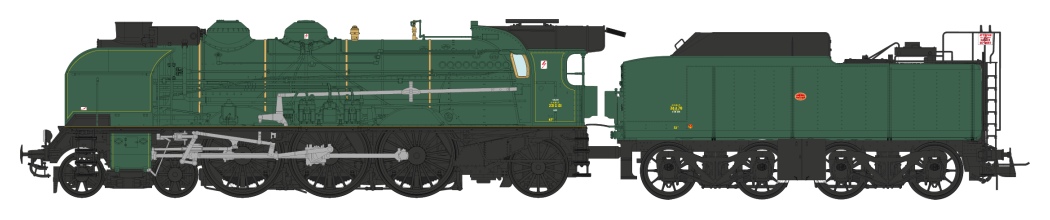 Ree modeles - MB-133 Vaporiera 231G 131 della SNCF, livrea verde con ...